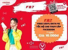 Gói FB7 Viettel 10K Free 100% Data Lướt FaceBook / 7 Ngày
